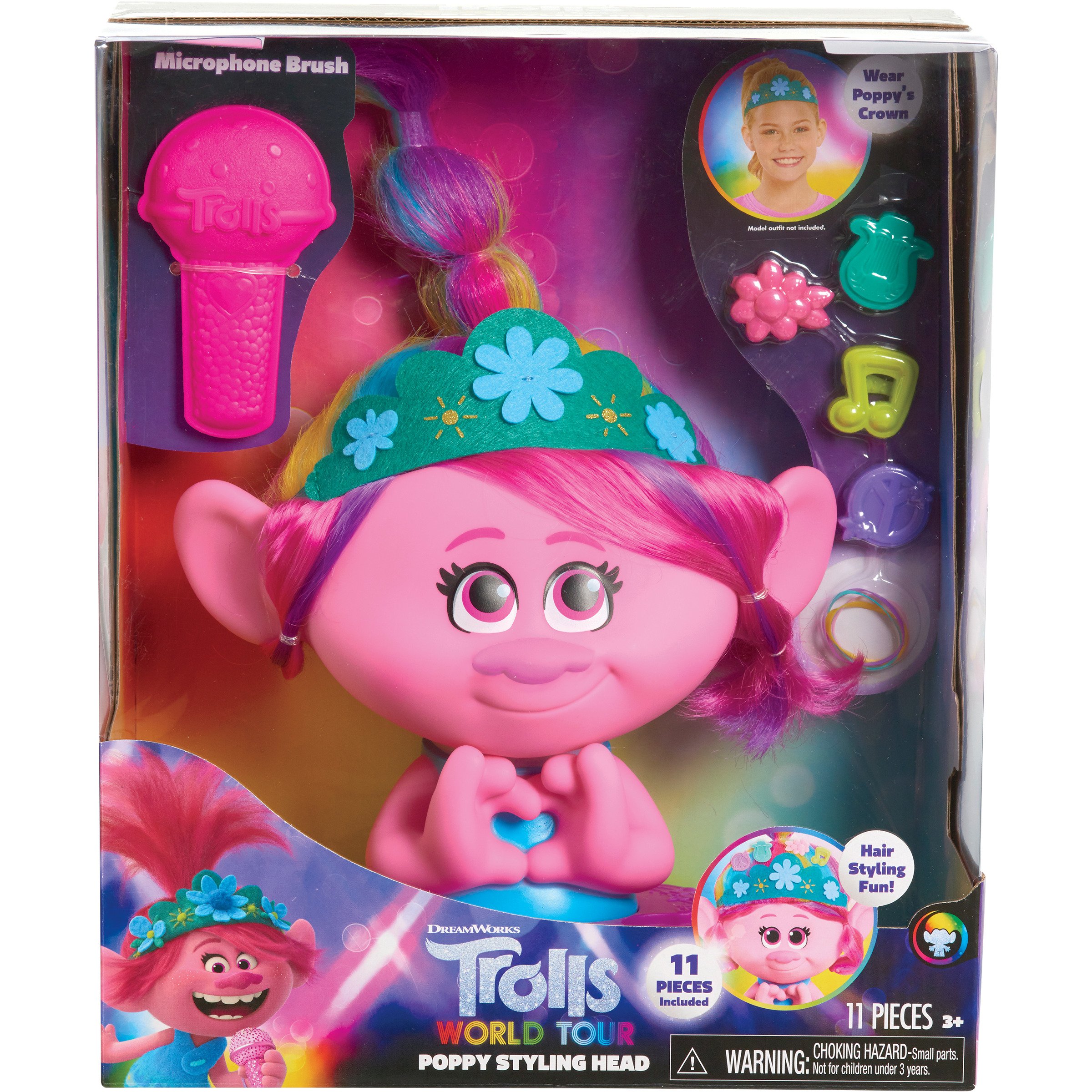 Trolls World Tour Poppy Styling Head Set - Shop Action figures & dolls ...