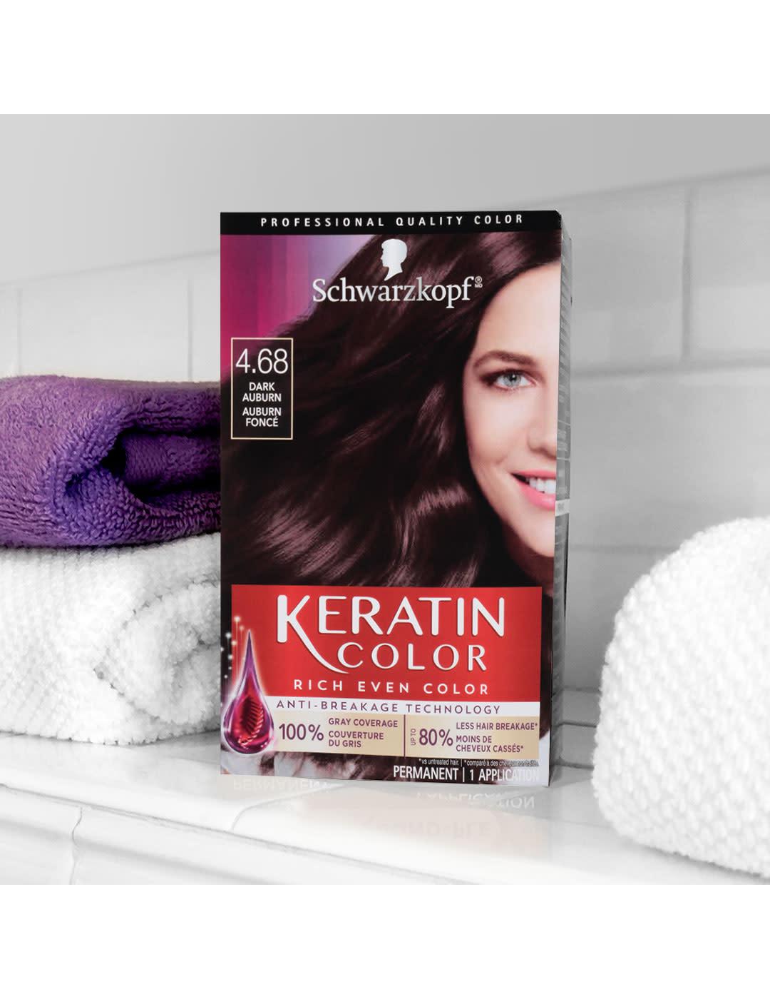 Schwarzkopf Keratin Color Permanent Hair Color Cream 468 Dark Auburn
