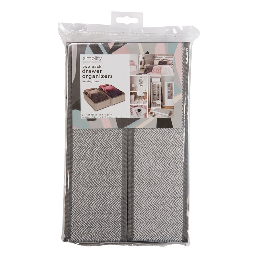 Simplify 2 Collapsible Fabric Drawer Organizers - Herringbone - Shop ...
