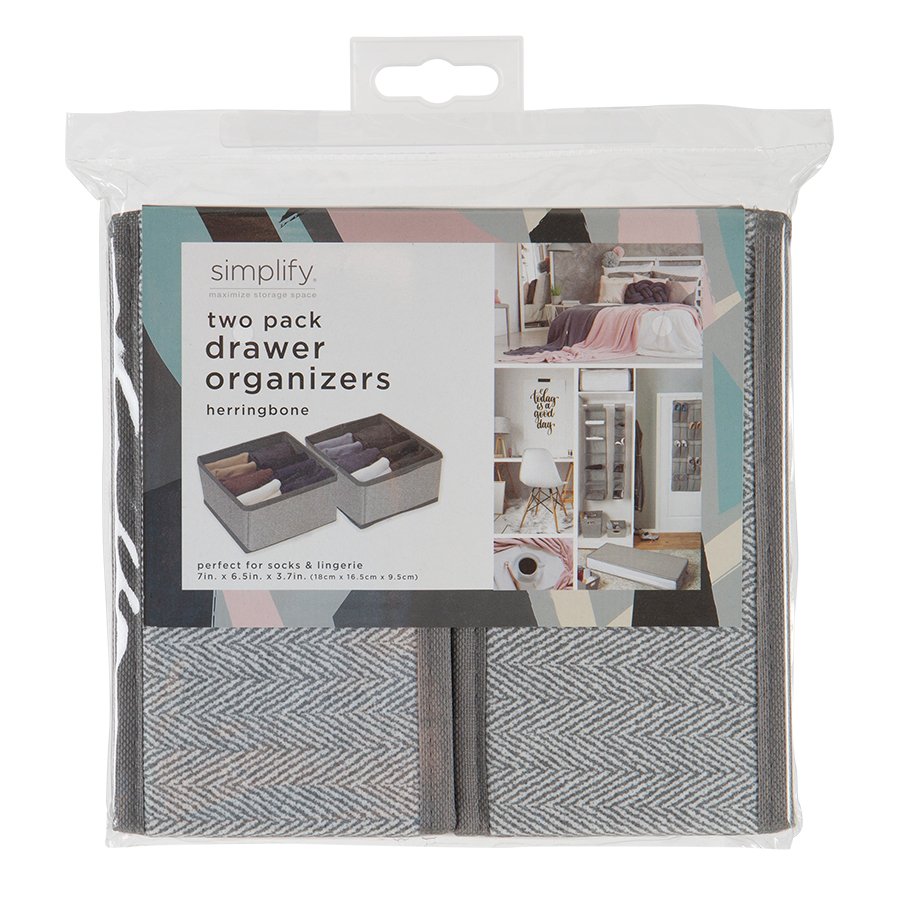 Simplify 2 Collapsible Fabric Drawer Organizers - Herringbone - Shop ...