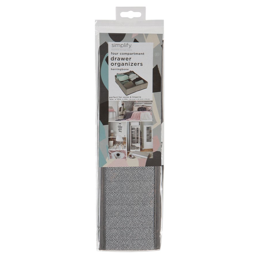 Simplify 4-Compartment Collapsible Fabric Drawer Organizer ...