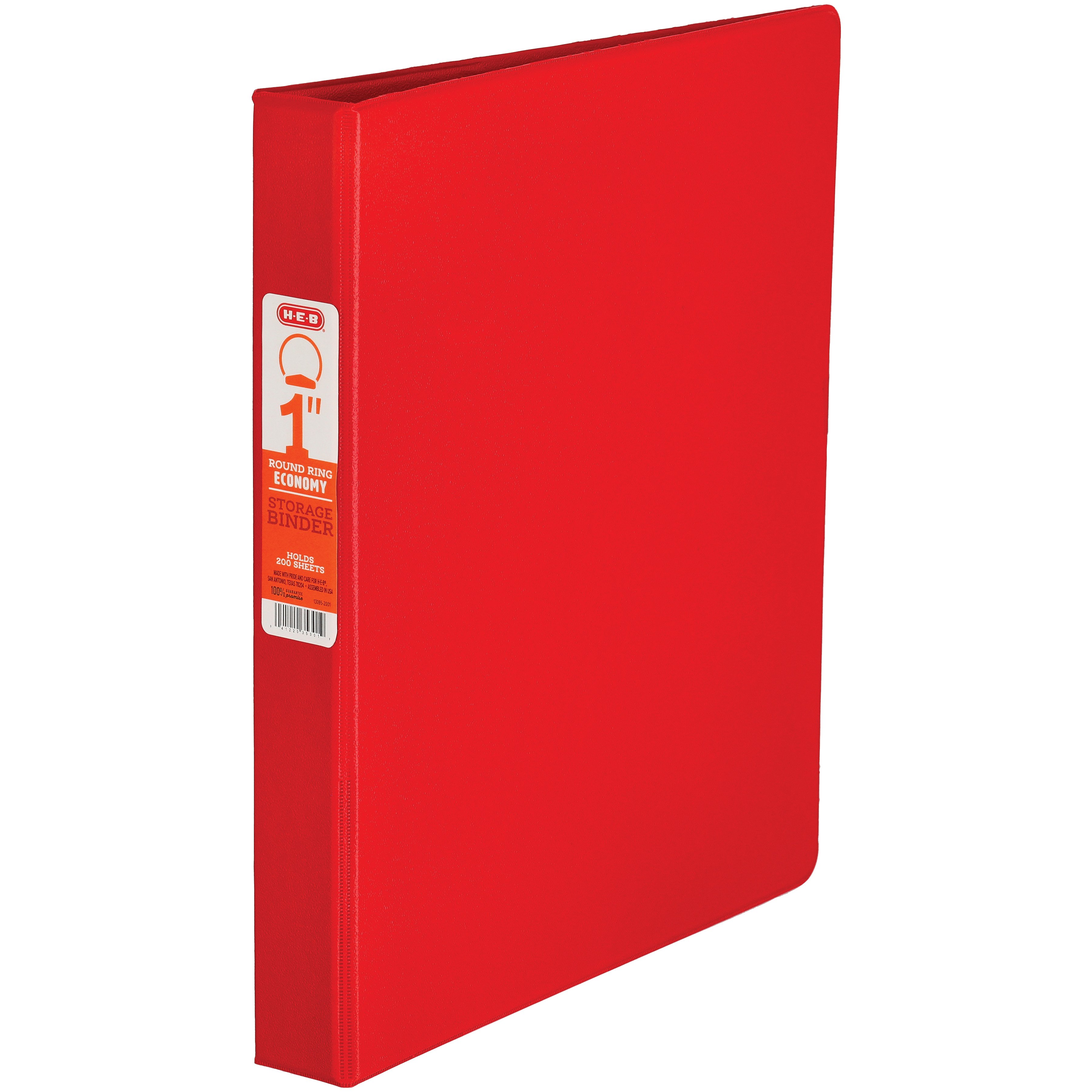 H-E-B Round Ring Economy Storage Binder - Red - Shop Binders at H-E-B