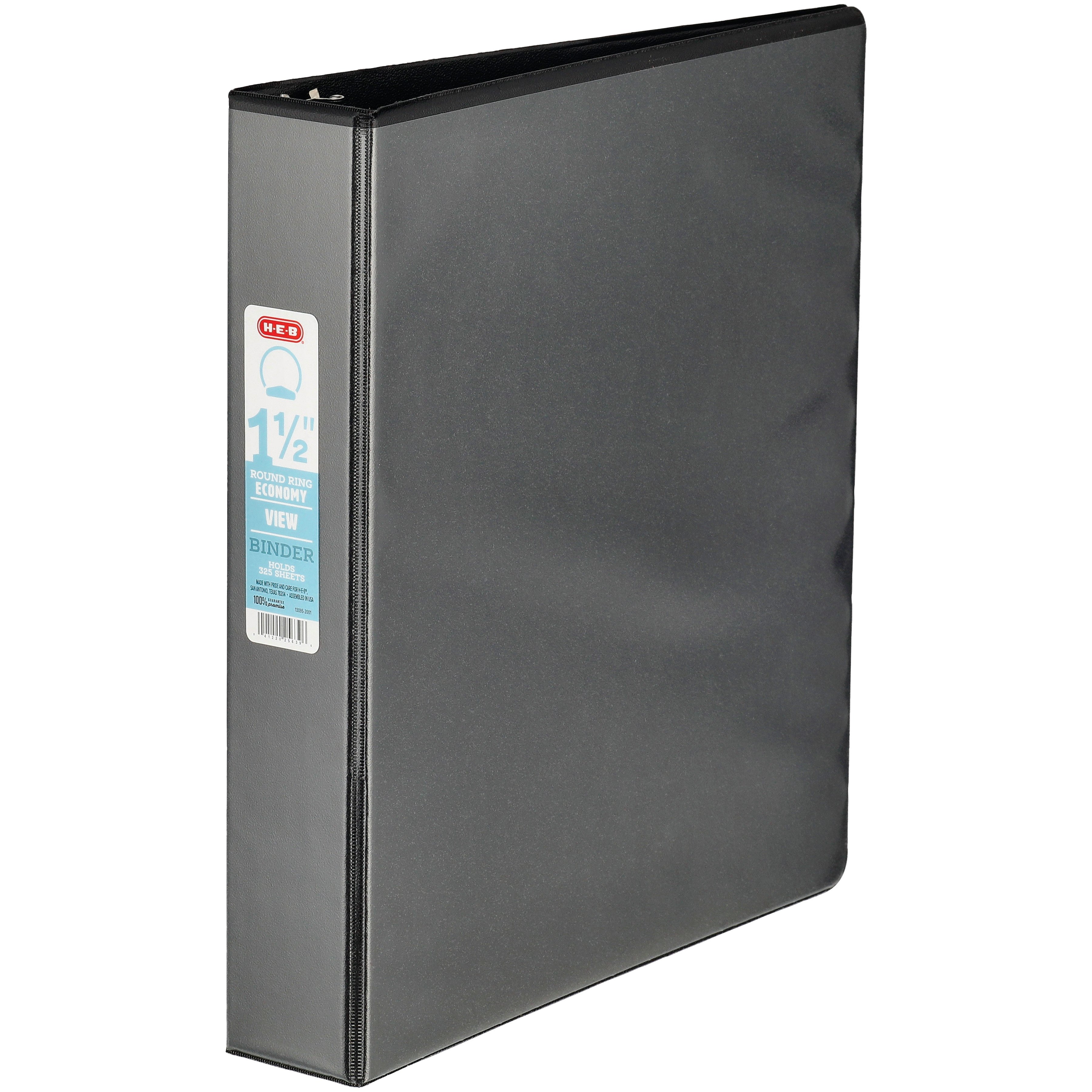 H-E-B Round Ring Economy View Binder - Black - Shop Binders at H-E-B