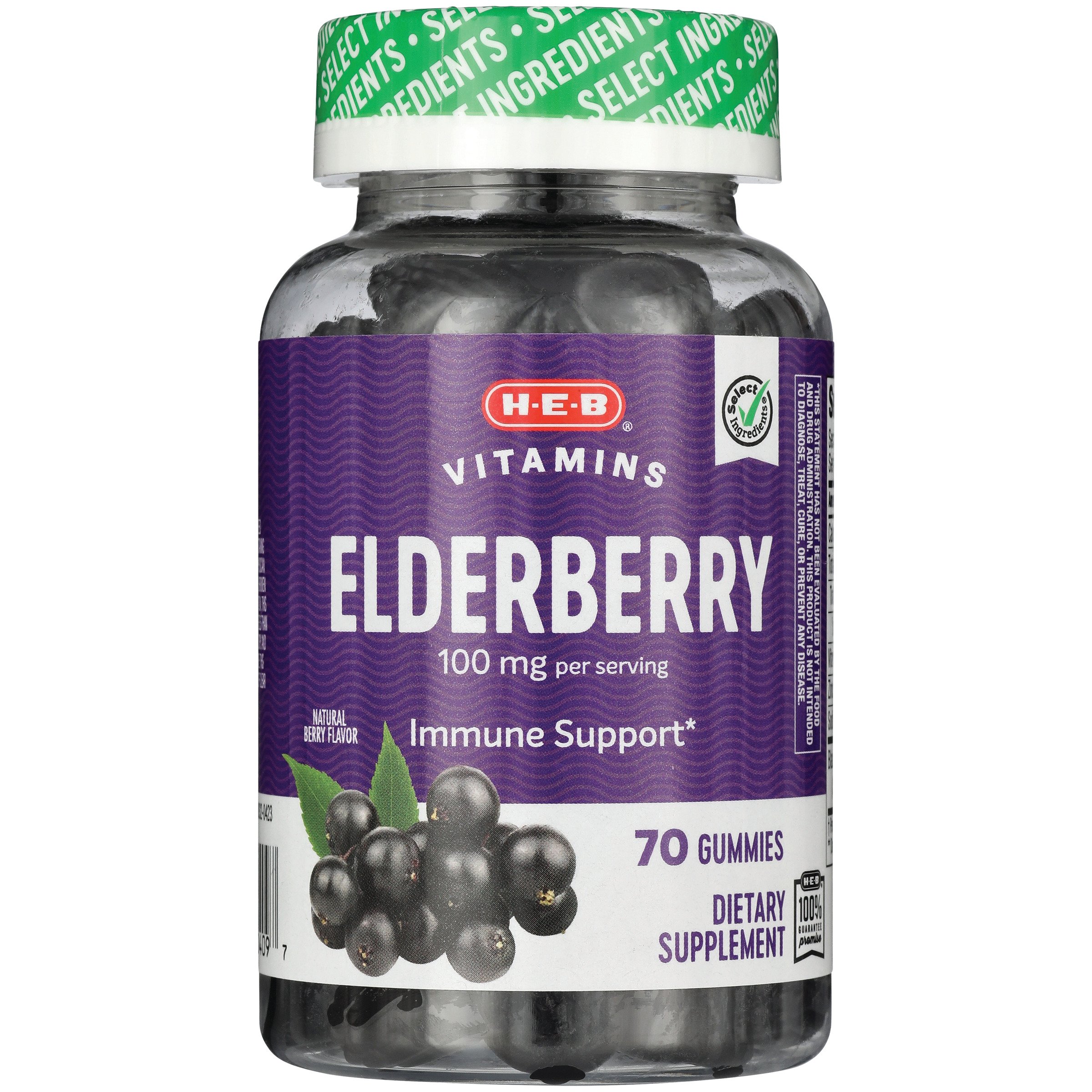 H-E-B Select Ingredients Elderberry Gummies - 100 mg - Shop Herbs ...