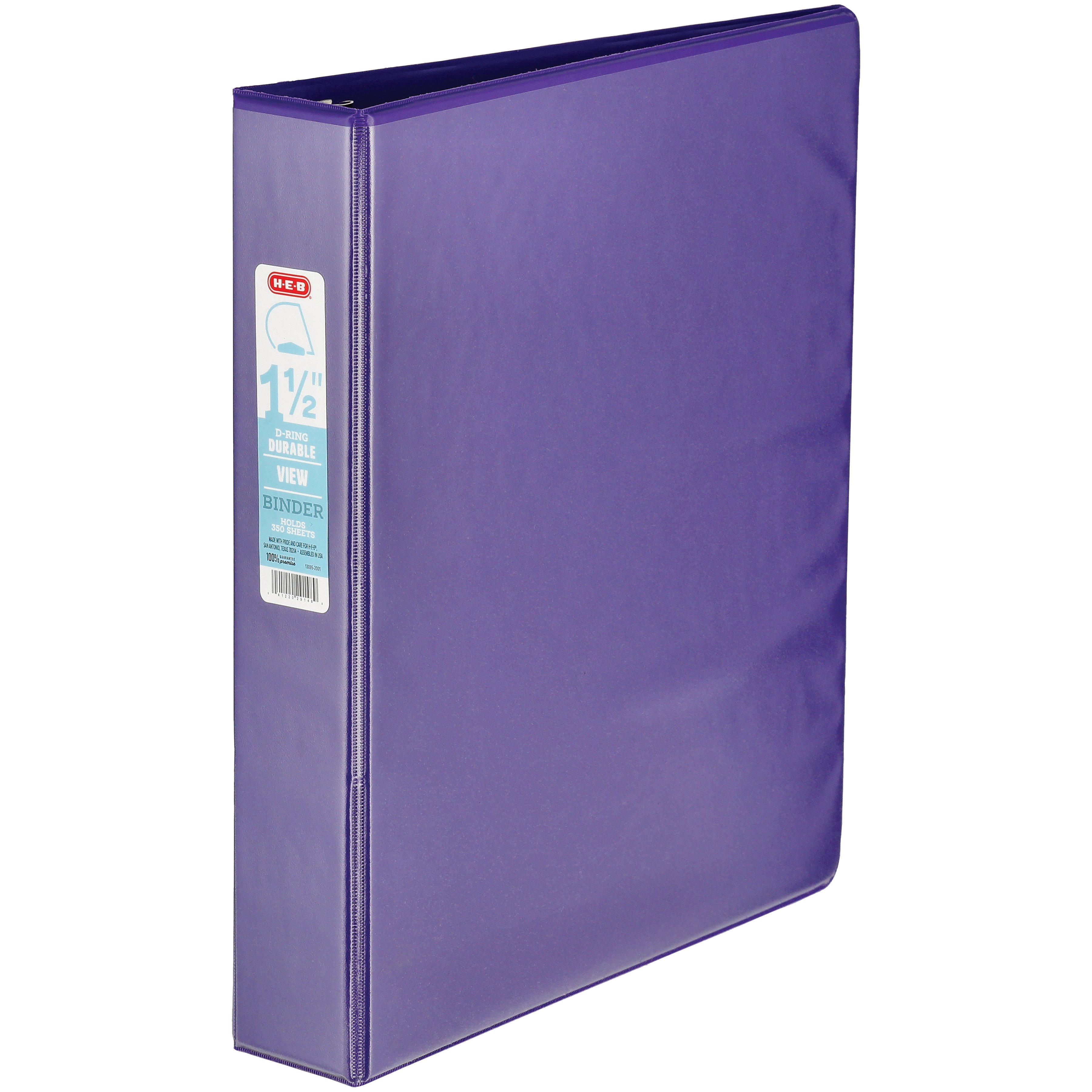 H-E-B Durable View Binder - Purple - Shop Binders at H-E-B