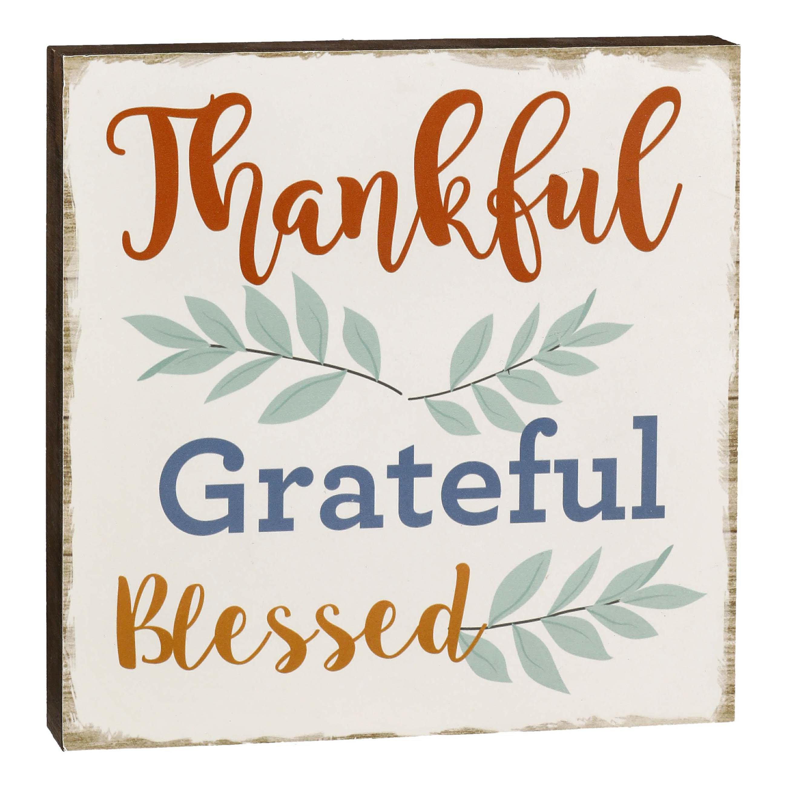 Destination Holiday Thankful Grateful Blessed Fall Tabletop Decor ...