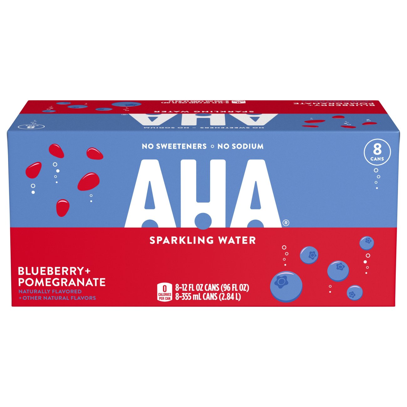 Aha Blueberry + Pomegranate Sparkling Water 12 oz Cans - Shop Water at H-E-B