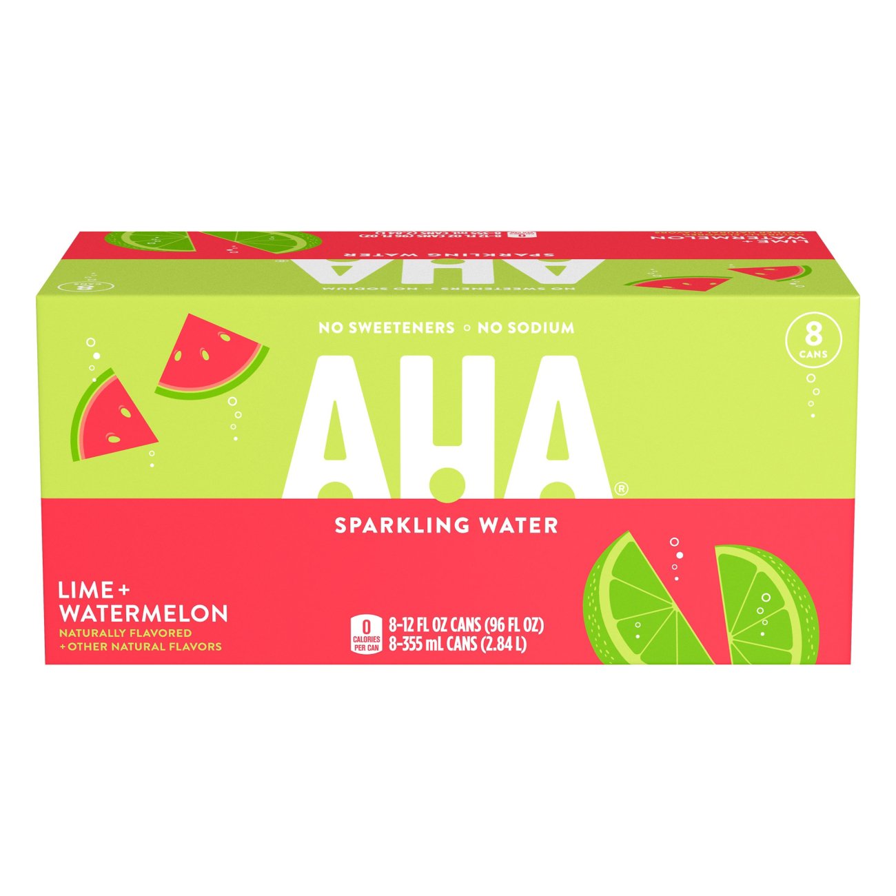 Aha Lime + Watermelon Sparkling Water 12 oz Cans - Shop Water at H-E-B