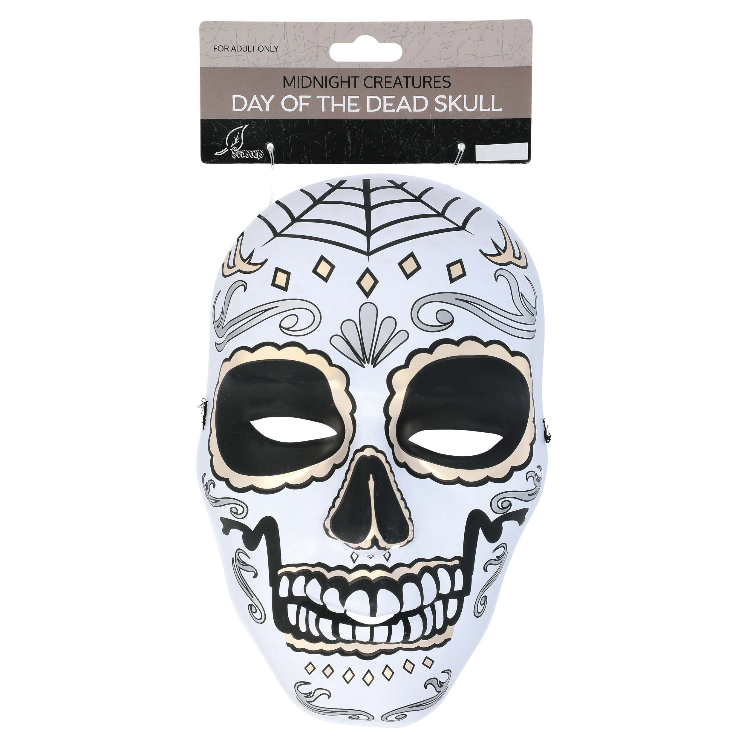 Seasons Midnight Creatures Day of the Dead Sugar Skull Halloween Mask ...