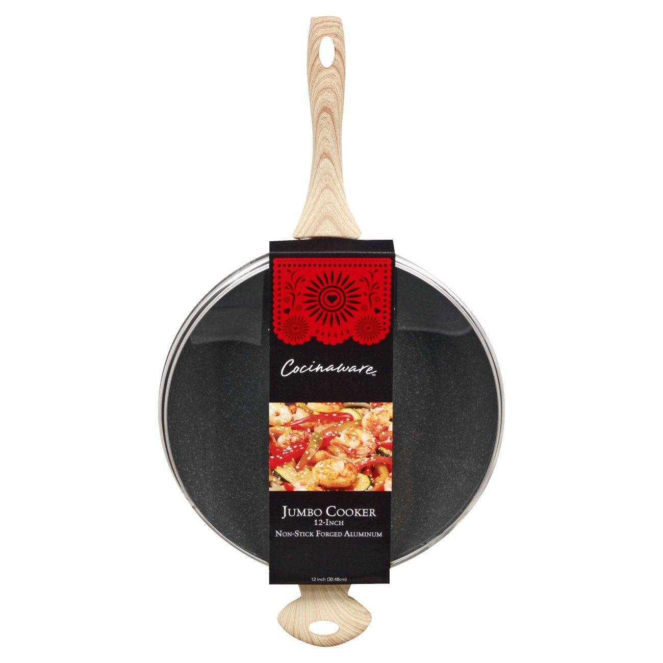 Cocinaware Red Marble Non-Stick Jumbo Cooker with Glass Lid - Shop ...