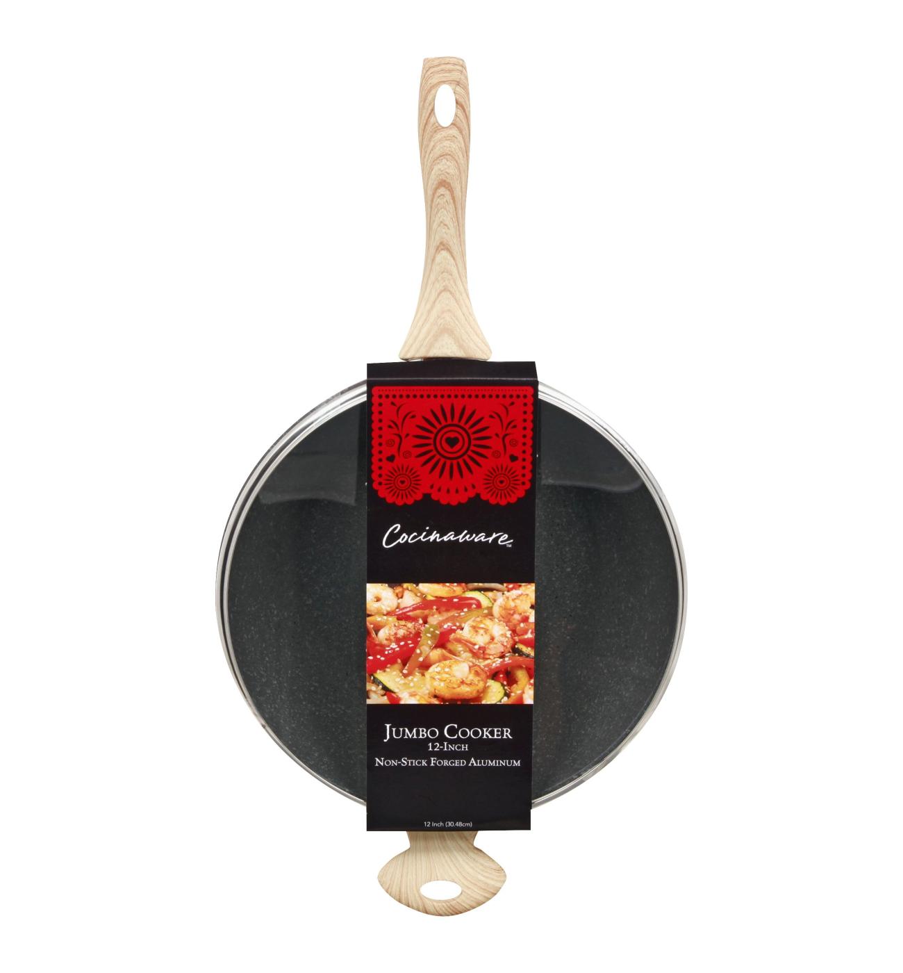 Cocinaware Red Marble Non-Stick Jumbo Cooker with Glass Lid - Shop ...