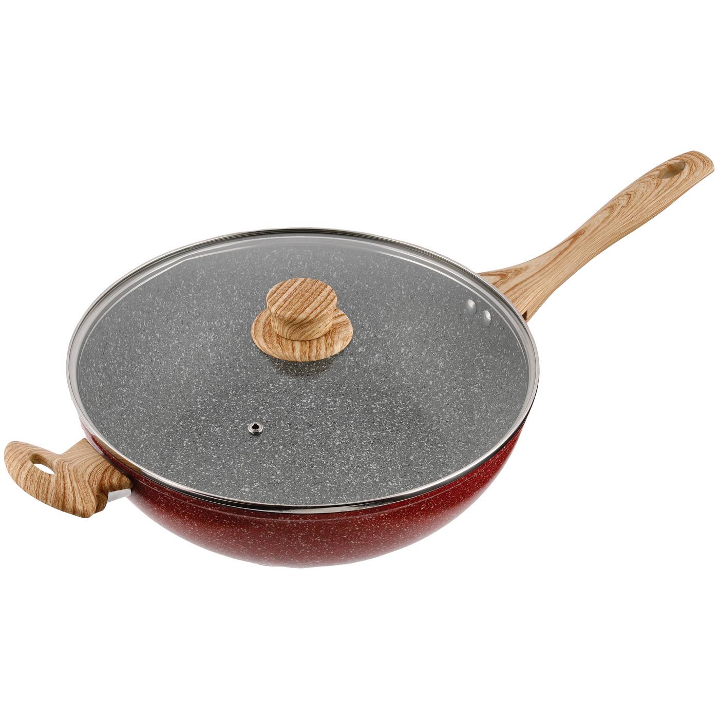 Cocinaware Red Marble Non-Stick Jumbo Cooker with Glass Lid - Shop ...