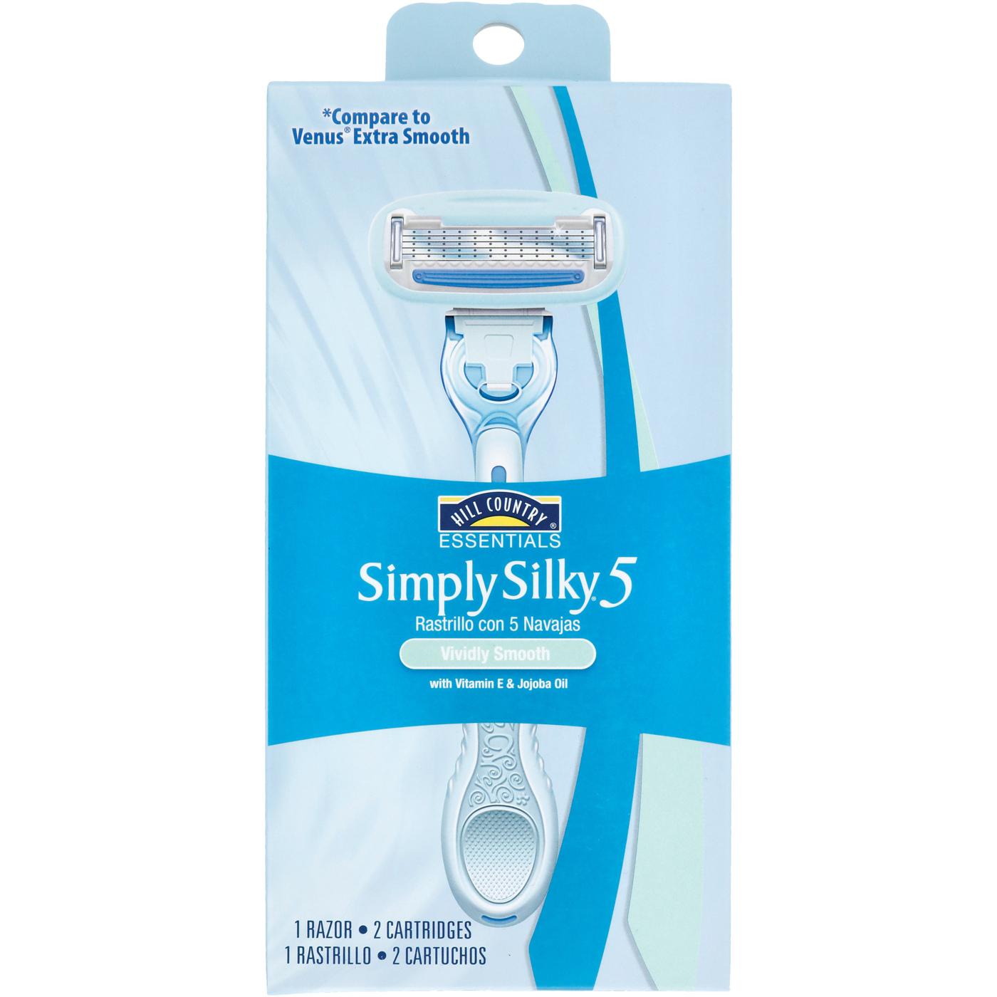Hill Country Essentials Simply Silky 5 Women's Razor With 2 Cartridges ...
