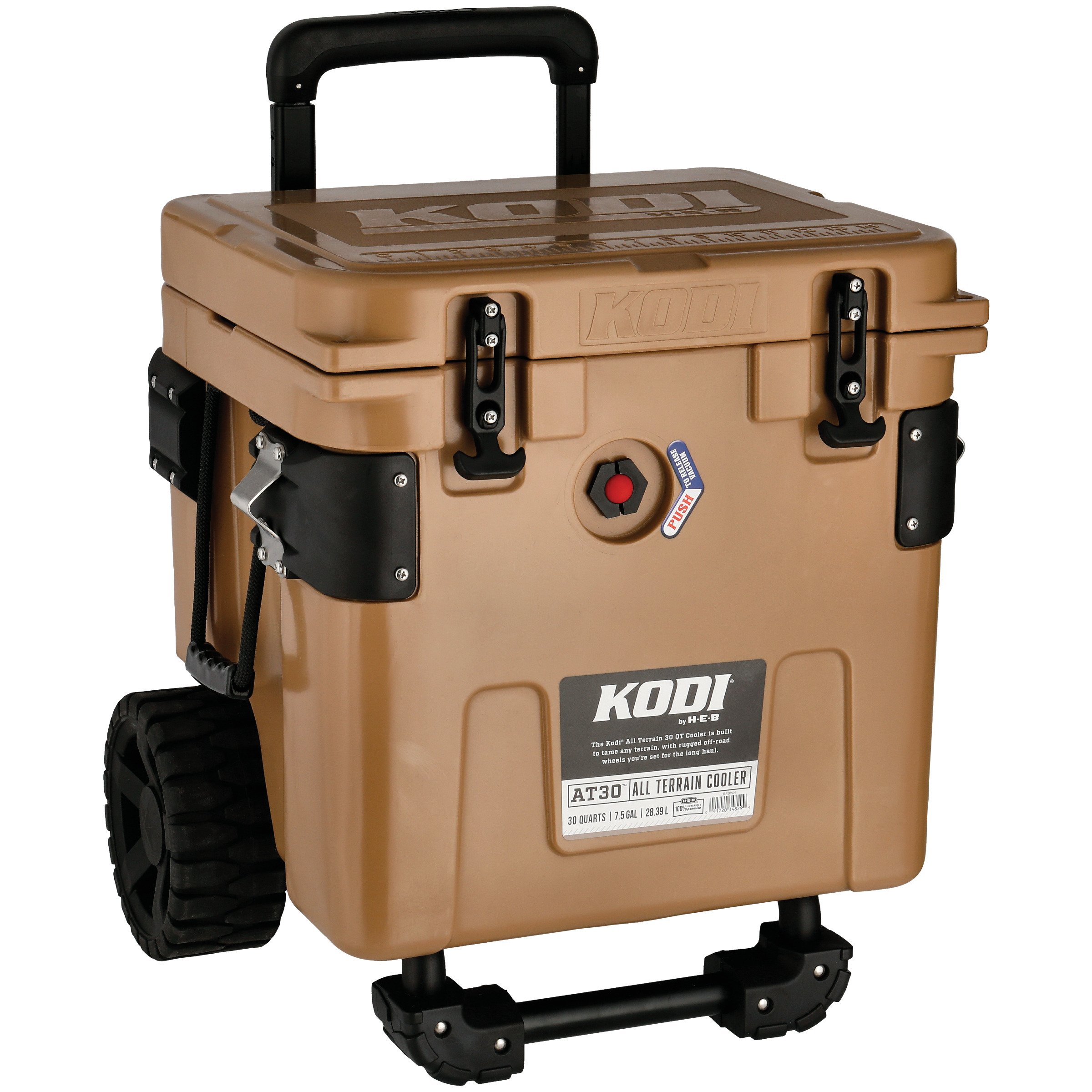 KODI By H E B AT30 All Terrain Wheeled Cooler Brown Shop Coolers