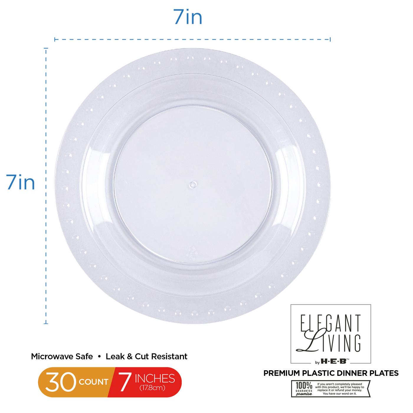 Elegant Living by H-E-B 7" Premium Clear Plastic Plates - Shop Plates ...