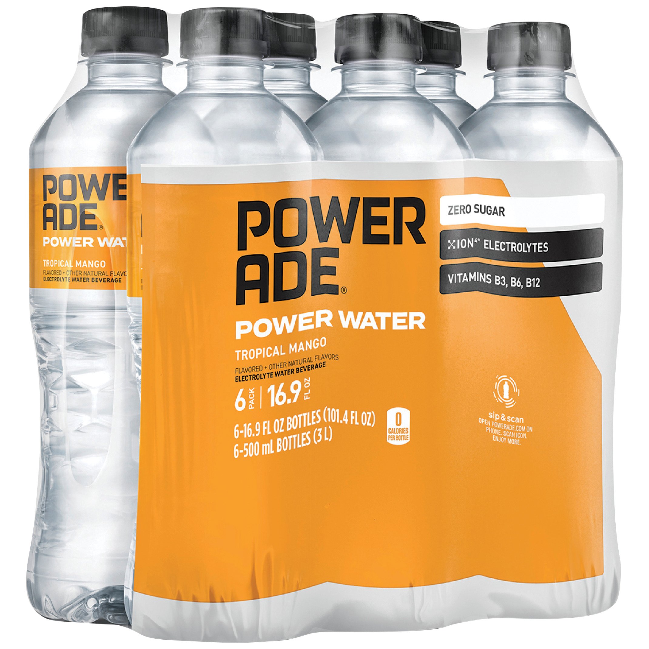 Powerade Tropical Mango Power Water 6 pk Bottles - Shop Sports & energy ...