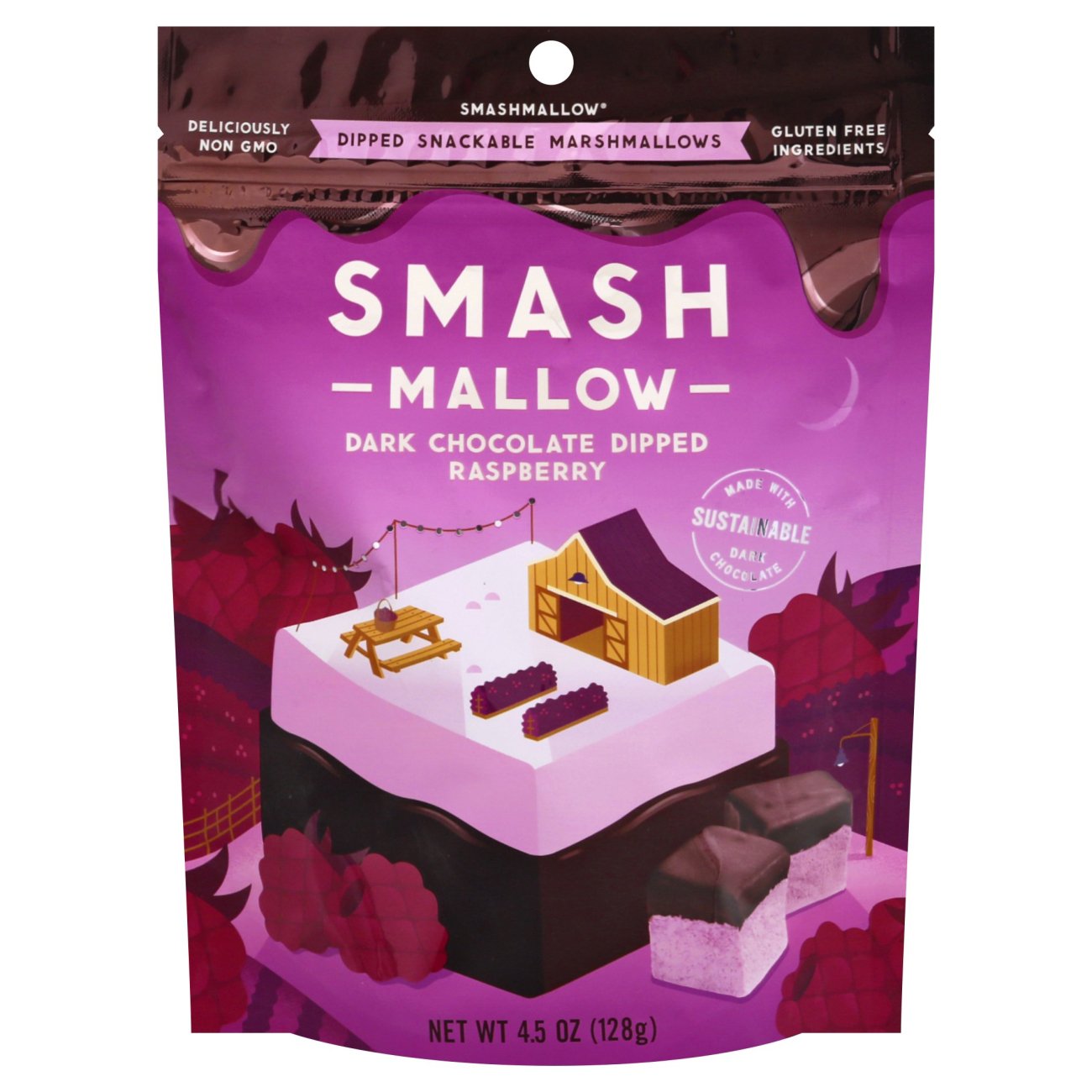 Smash Mallow Dark Chocolate Dipped Raspberry Snackables - Shop Gum ...
