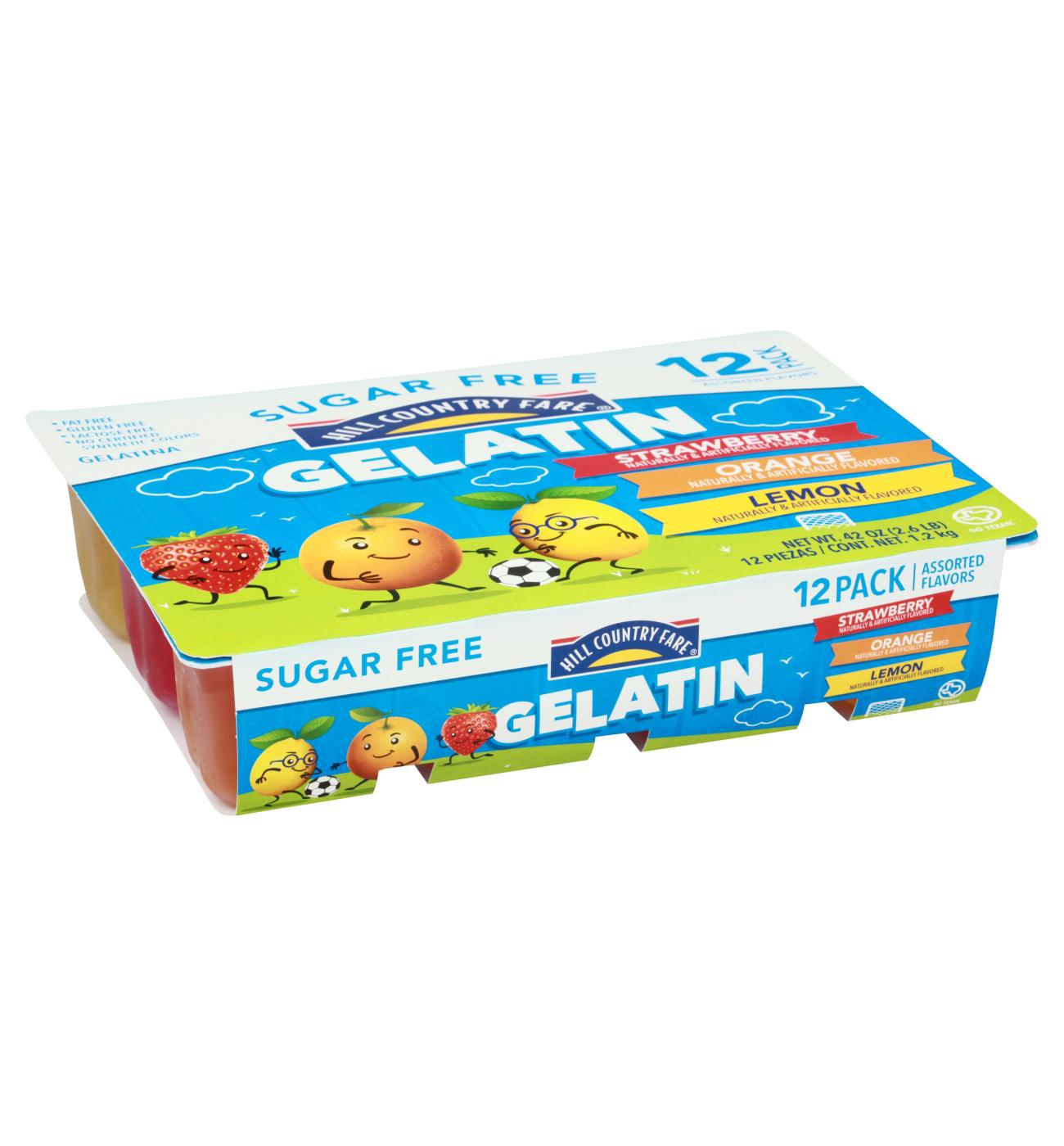 Hill Country Fare Sugar Free Assorted Flavor Gelatin Variety Pack ...