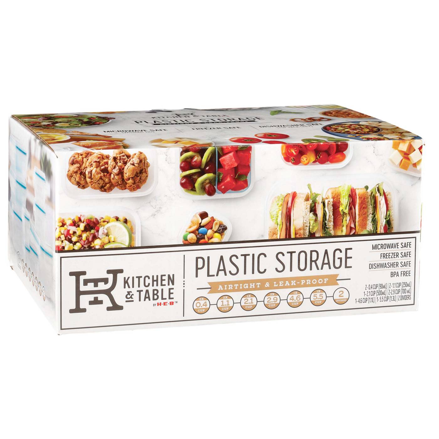 Kitchen & Table by H-E-B Airtight & Leakproof Plastic Food Storage Set ...