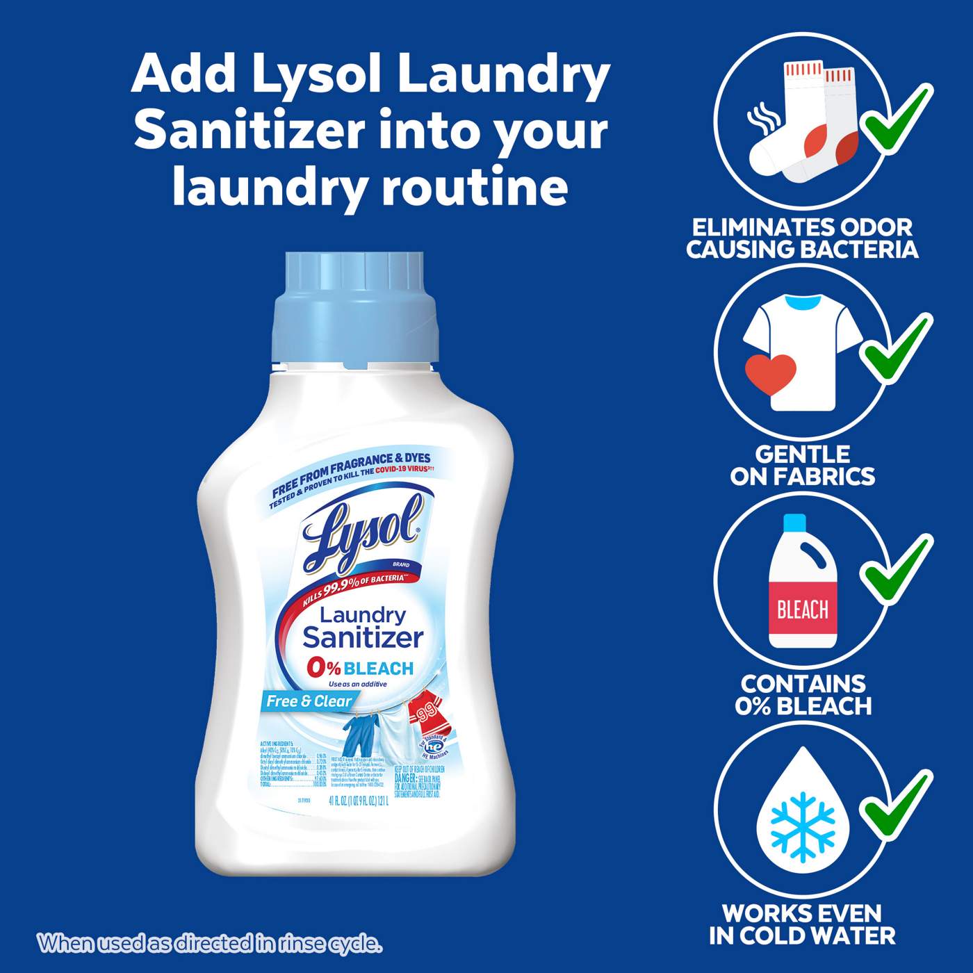 Lysol Free & Clear Laundry Sanitizer - Shop Fresheners at H-E-B