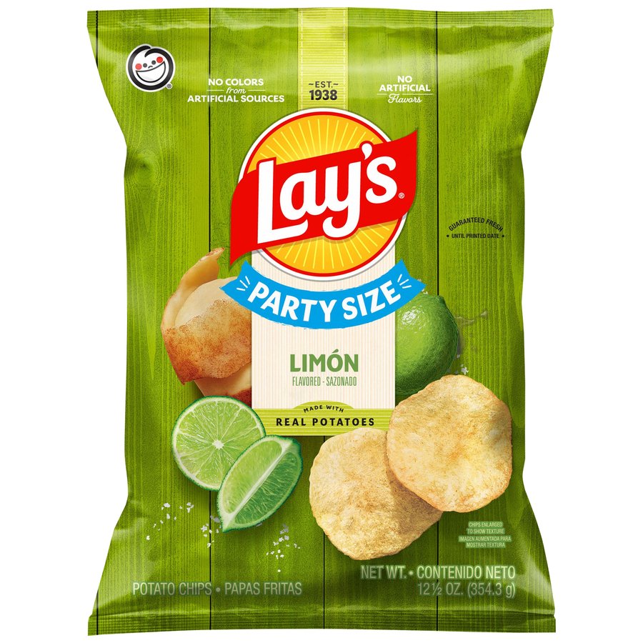 Lay's Limon Potato Chips Party Size - Shop Snacks & Candy at H-E-B