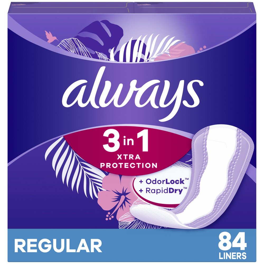 Always 3-in-1 Xtra Protection Daily Liners Regular - Shop Feminine Care ...