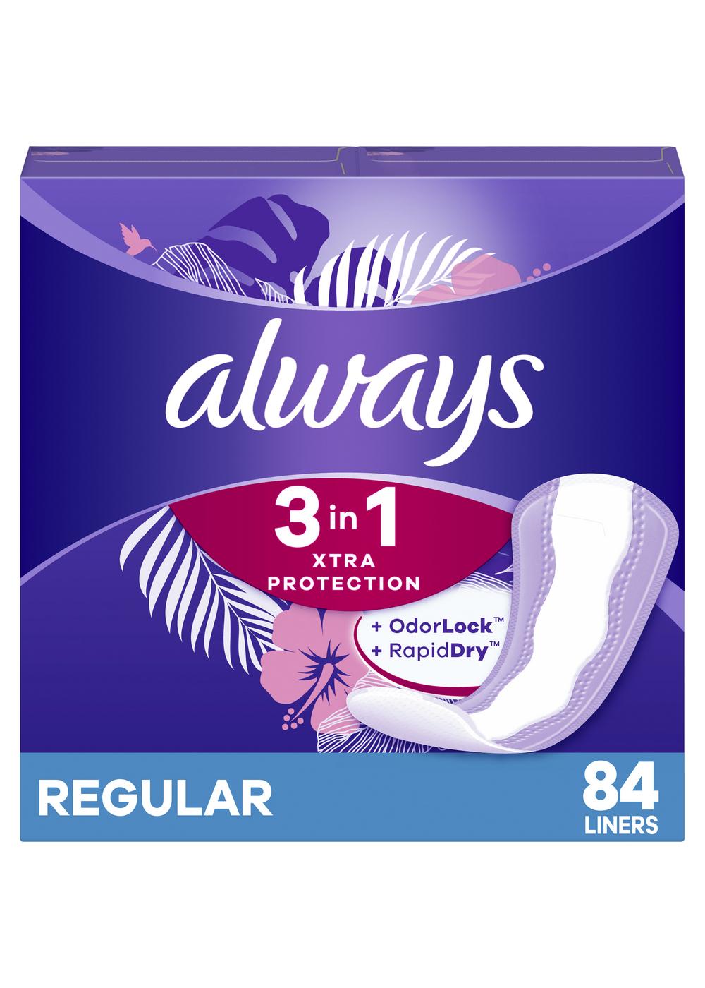 Always 3-in-1 Xtra Protection Daily Liners Regular Absorbency - Shop ...