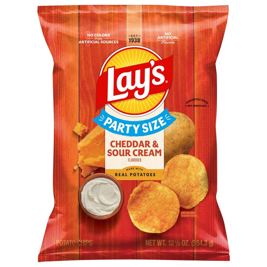 Lay's Lays Cheddar Sour Cream Party Size - Shop Chips at H-E-B