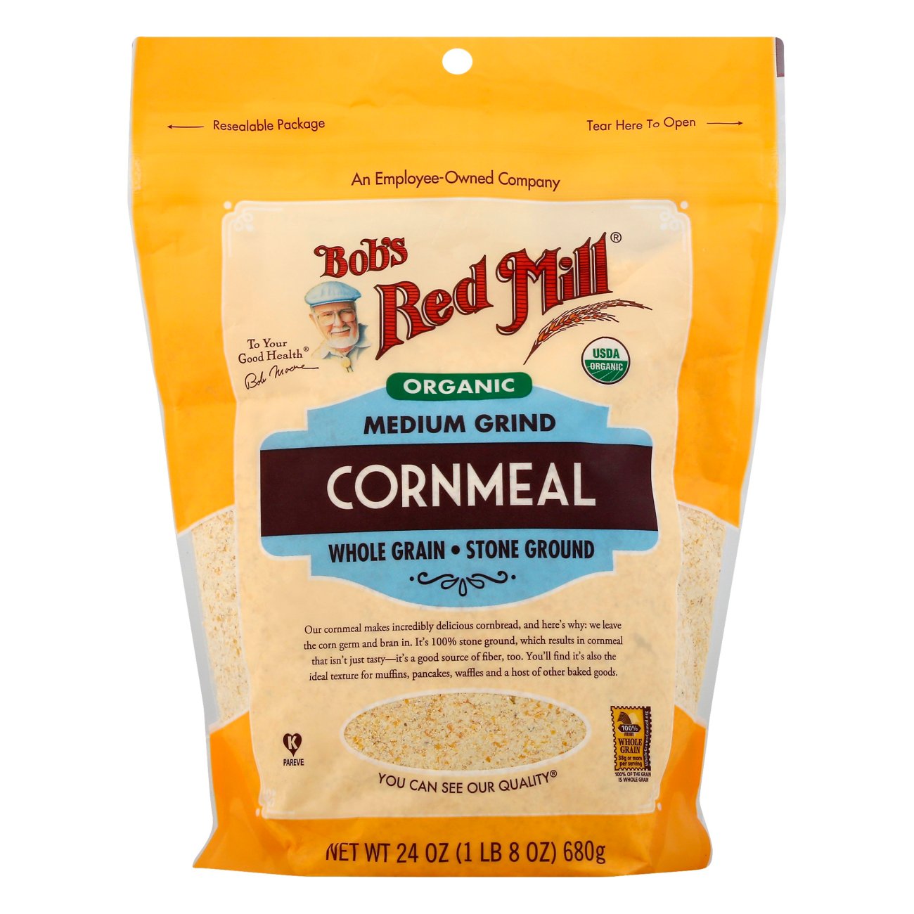 Bob's Red Mill Organic Medium Grind Cornmeal - Shop Baking mixes at H-E-B