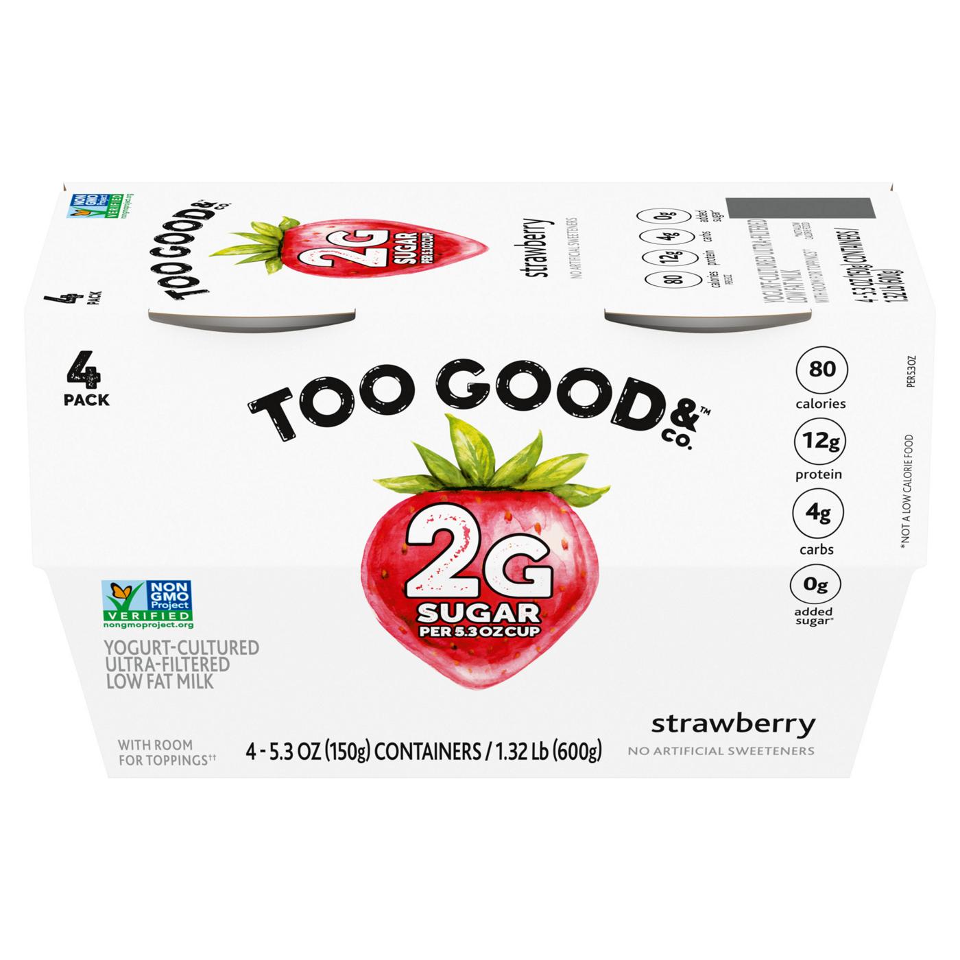 Too Good & Co. Lower Sugar 4 pk Greek Yogurt - Strawberry - Shop Yogurt ...
