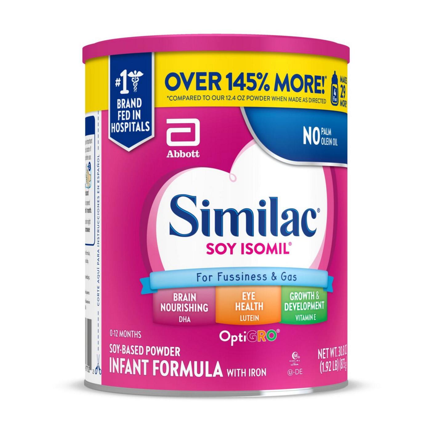 Similac Soy Isomil For Fussiness and Gas Infant Formula with Iron ...