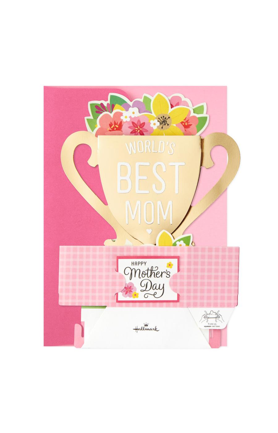 Hallmark Displayable World's Best Mom Trophy Pop Up Mother's Day Card ...