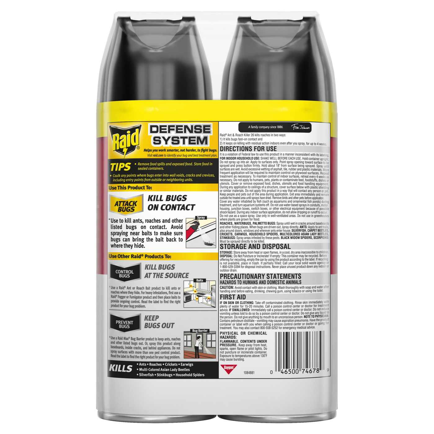 Raid Ant & Roach Killer 26 - Fragrance Free, 2 Pk - Shop Insect killers ...