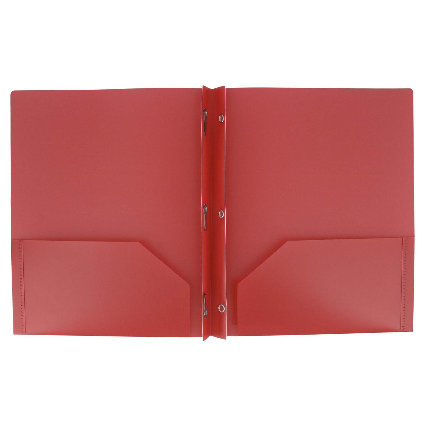 H-E-B Poly Pocket Folder with Prongs - Red - Shop Folders at H-E-B