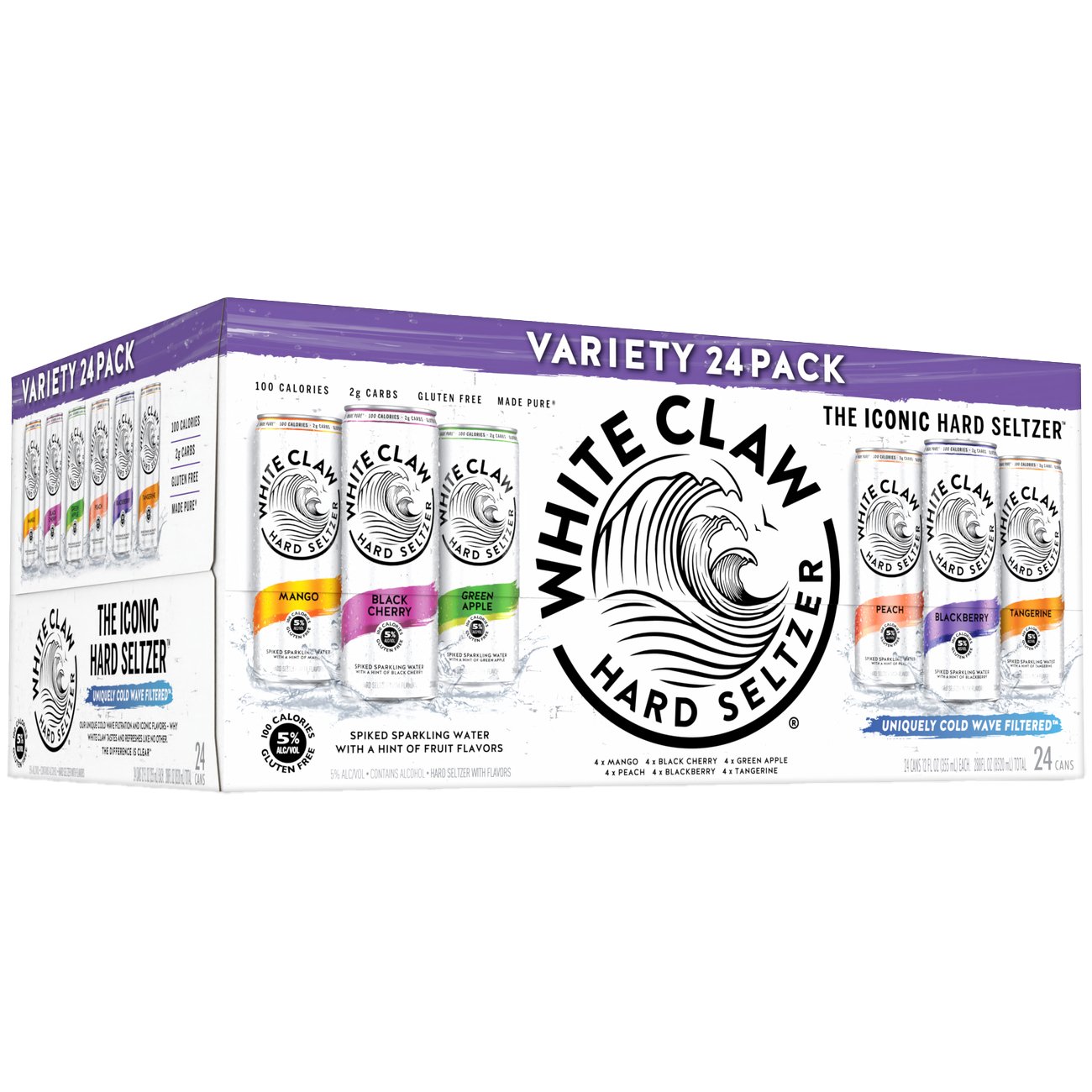 White Claw Hard Seltzer Variety Pack 24 pk Cans - Shop Malt beverages ...