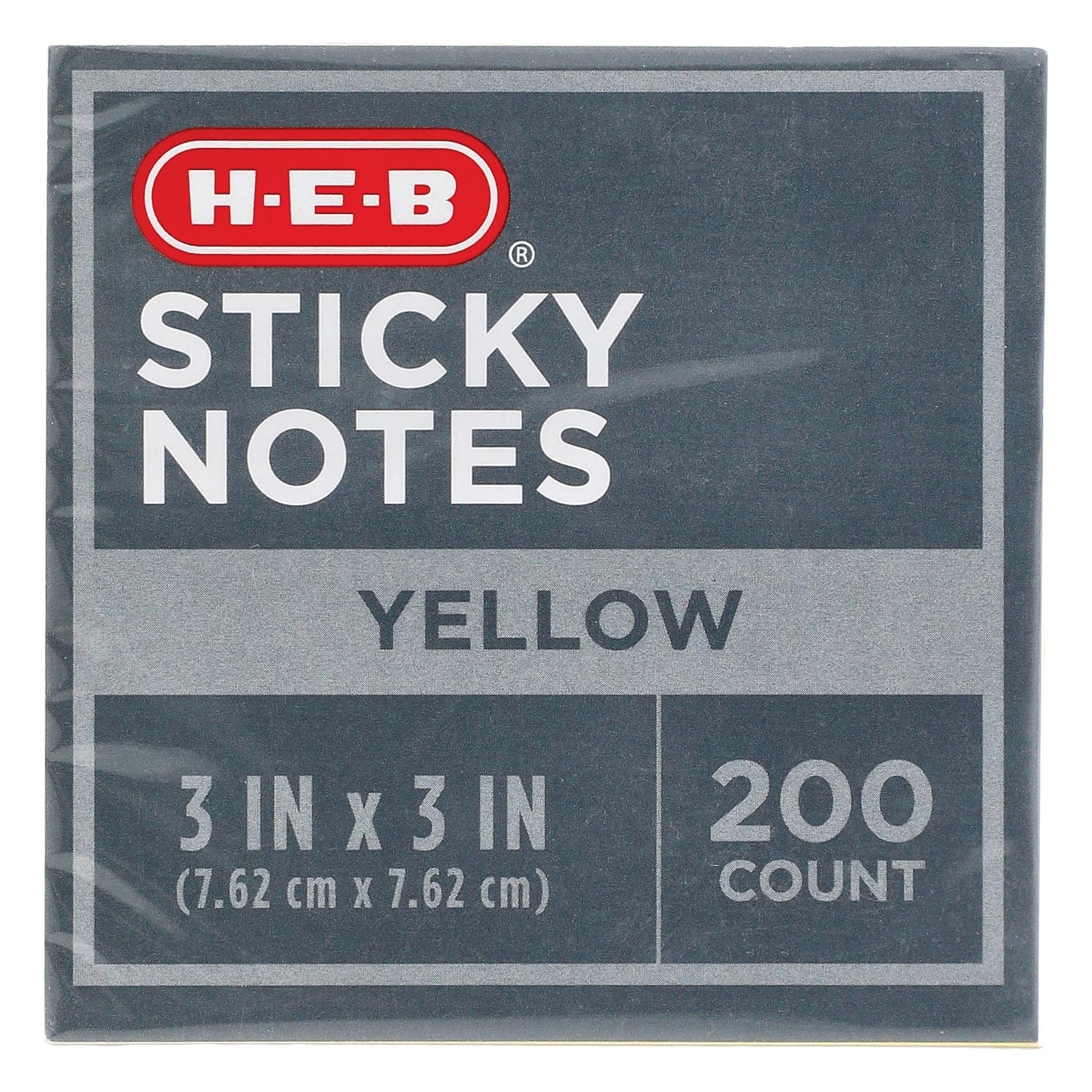 H-E-B Sticky Notes - Yellow, 200 ct - Shop Sticky notes & index cards ...