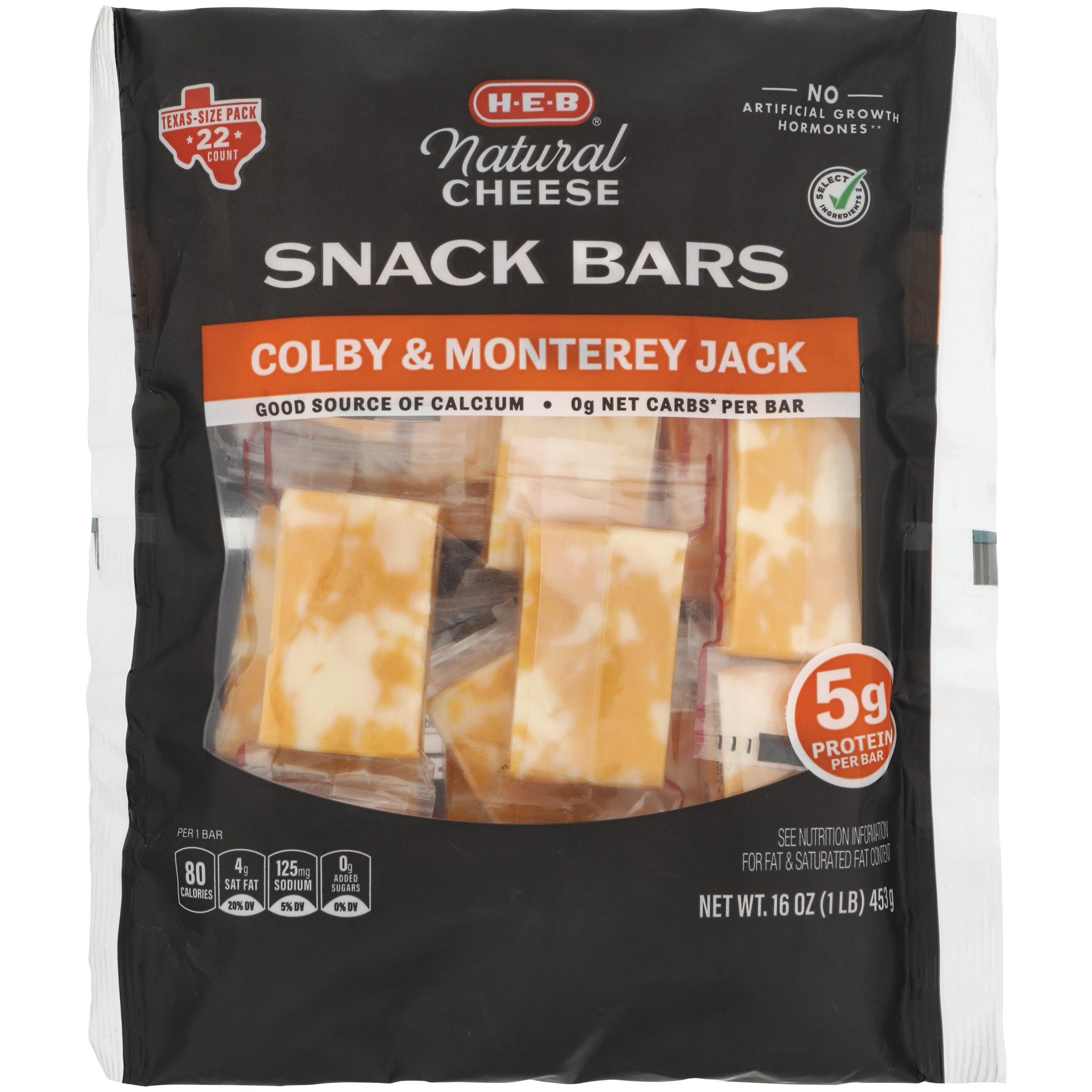 H-E-B Colby & Monterey Jack Cheese Snack Bars - Texas-Size Pack, 22 ct ...