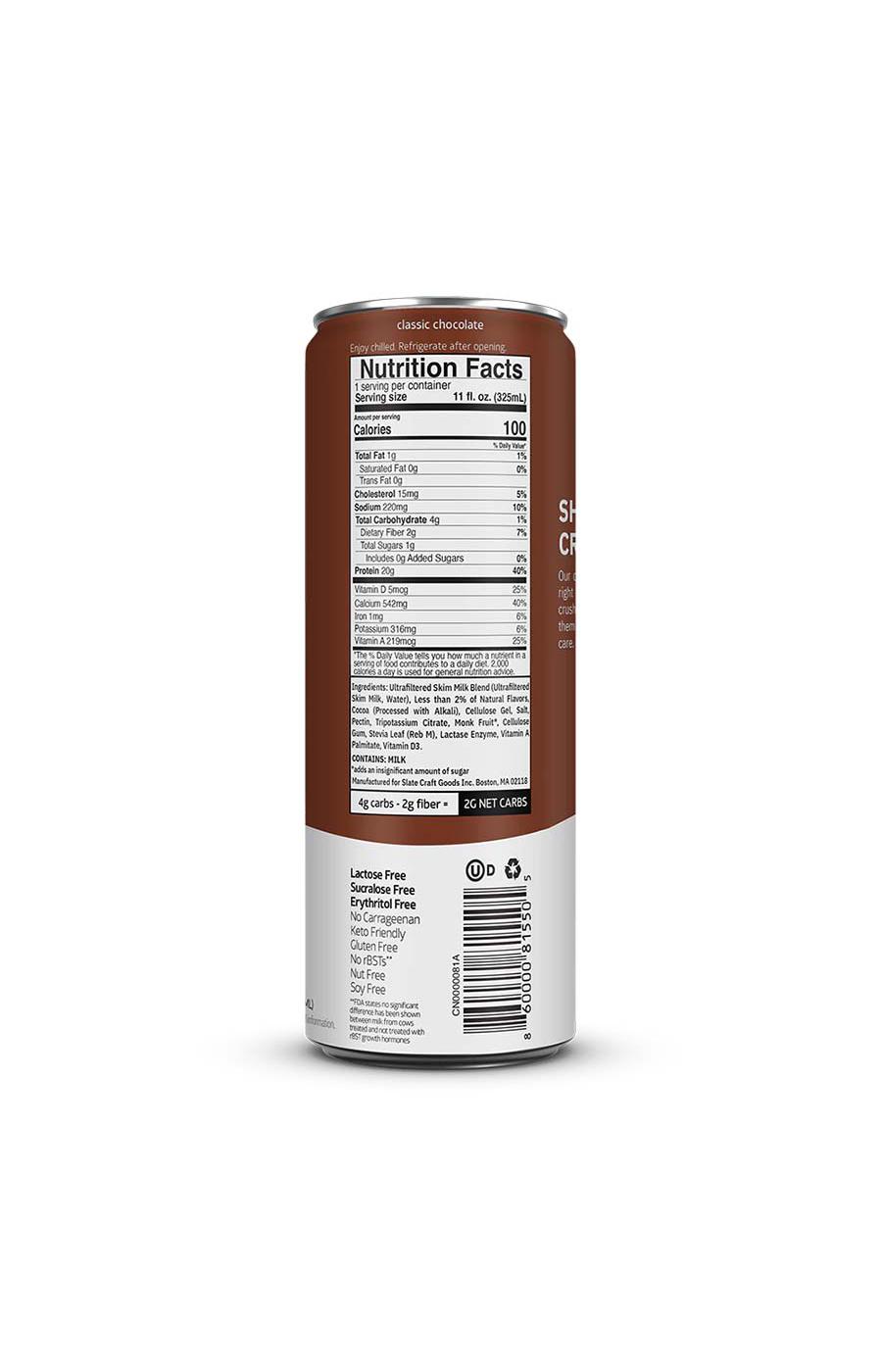 Slate Classic Chocolate Protein Milk Shake, 20g - Shop Juice at H-E-B