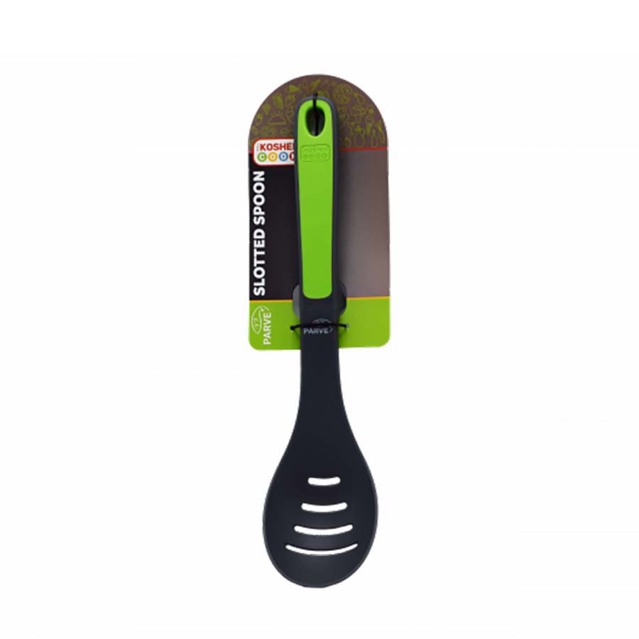 The Kosher Cook Parve Green Slotted Spoon - Shop Utensils & gadgets at ...