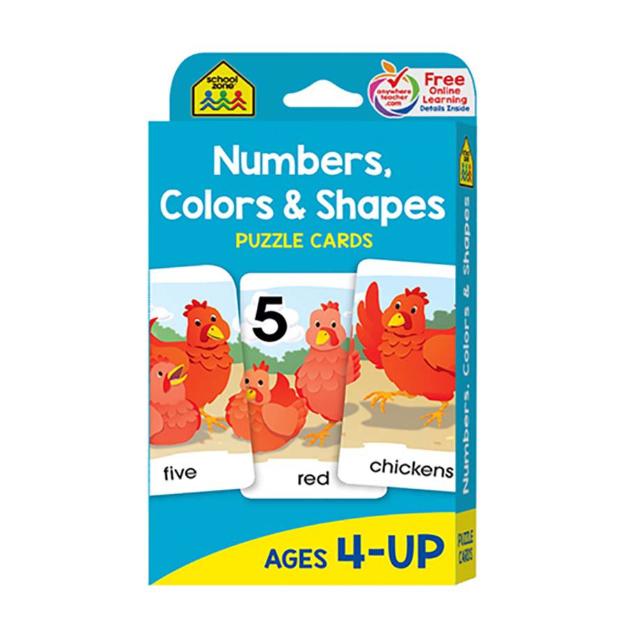 School Zone Numbers Colors & Shapes Puzzle Cards - Shop Books ...