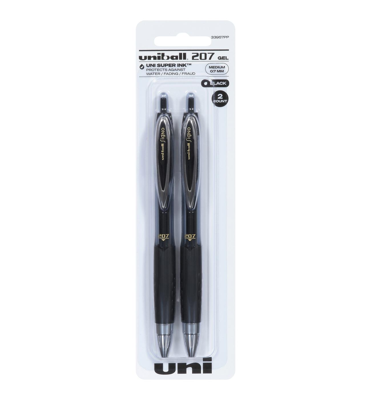 uniball 207 0,7mm Retractable Gel Pens - Black Ink - Shop Pens at H-E-B