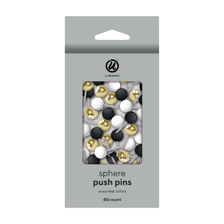 U Brands Modern Classic Sphere Push Pins - Shop School & Office ...