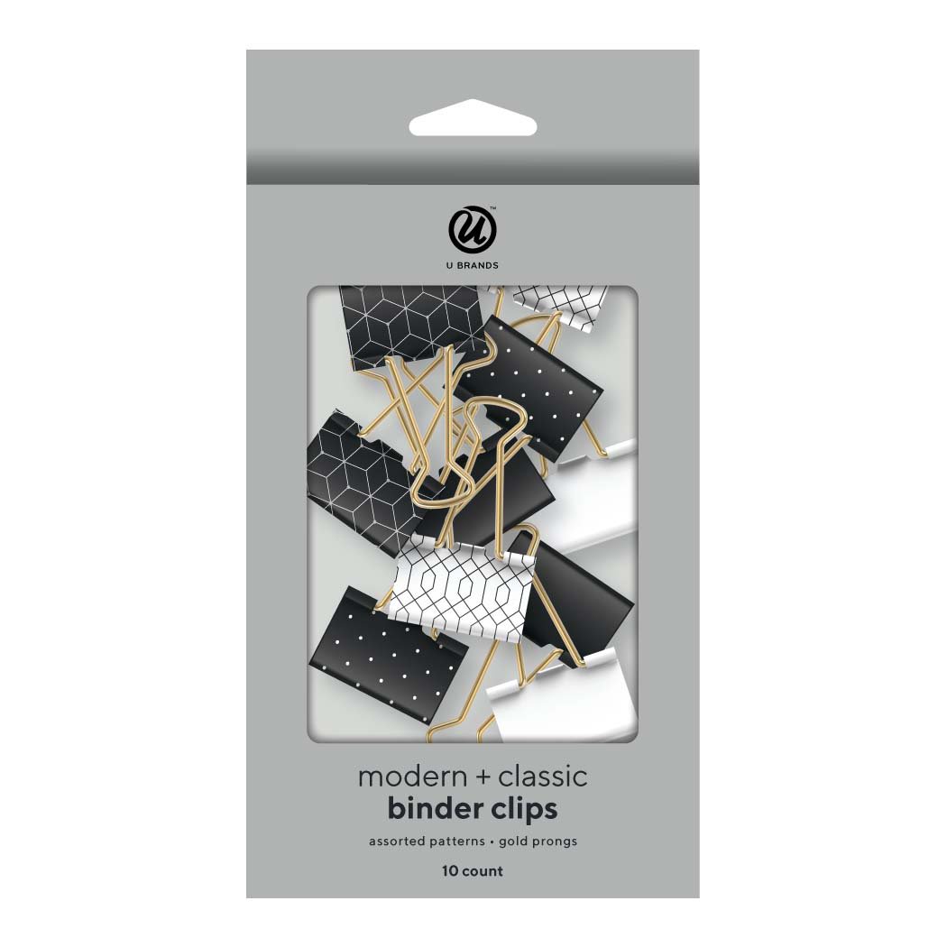 U Brands Modern Classic Medium Fashion Binder Clips - Shop Paper clips ...