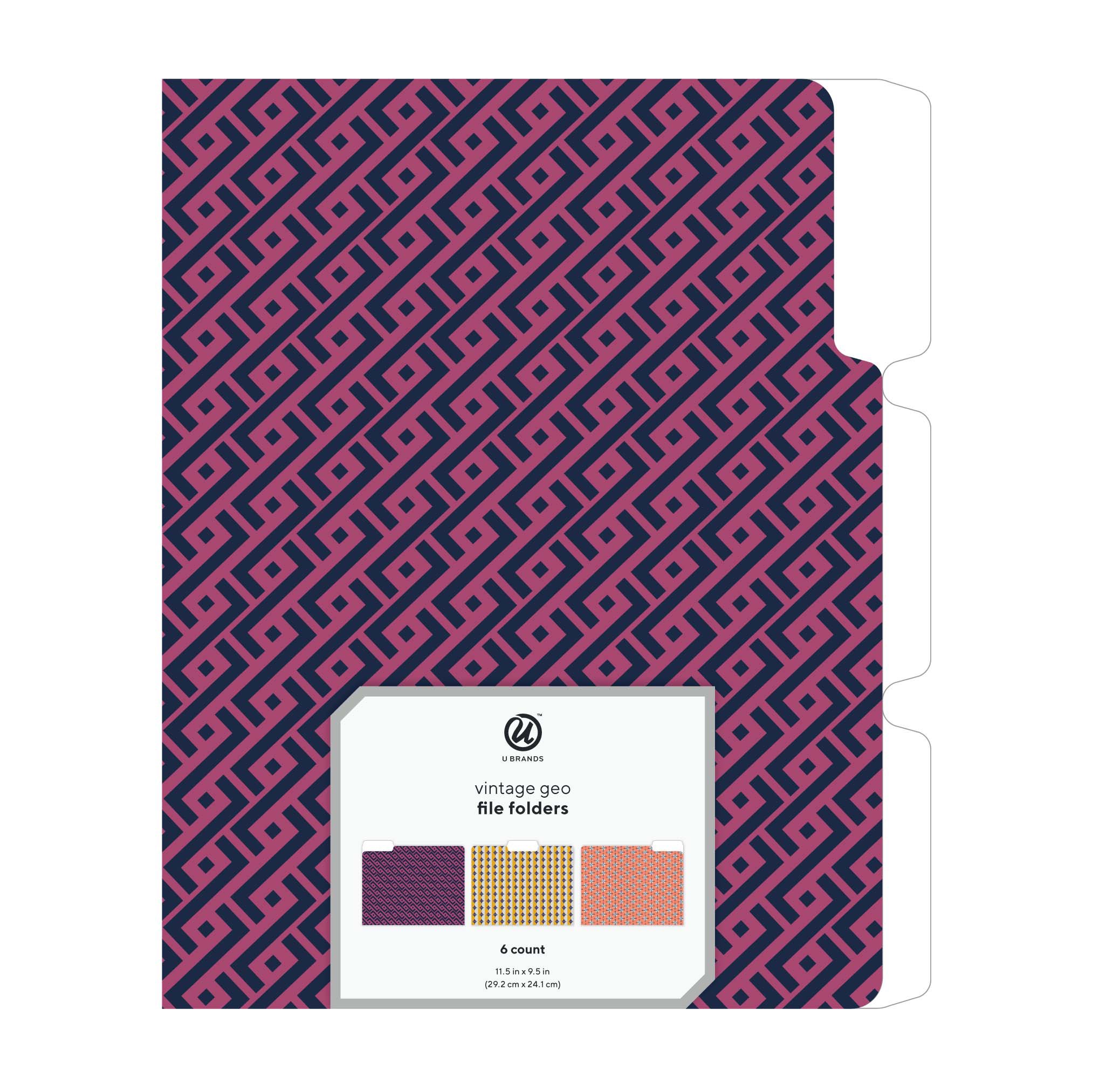 U Brands Vintage Geo Assorted Fashion File Folders - Shop Folders at H-E-B