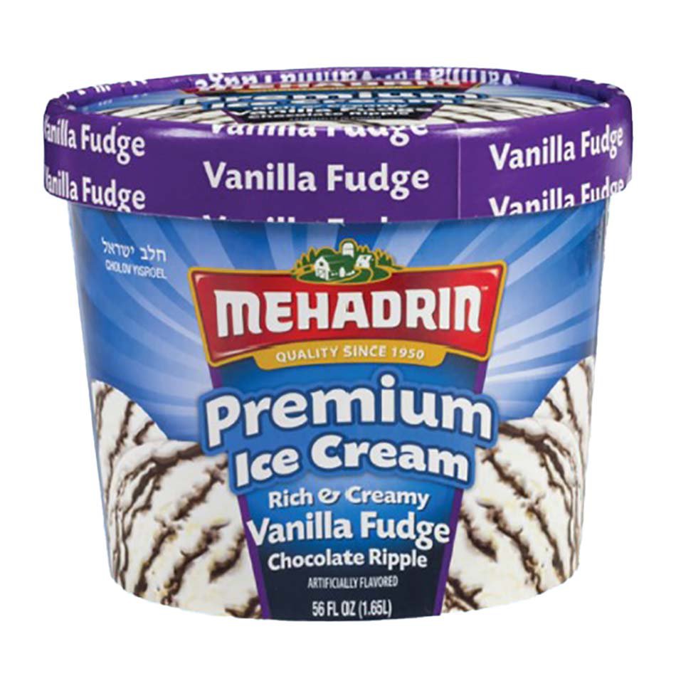 Mehadrin Kosher Premium Vanilla Fudge Chocolate Ripple Ice Cream - Shop ...
