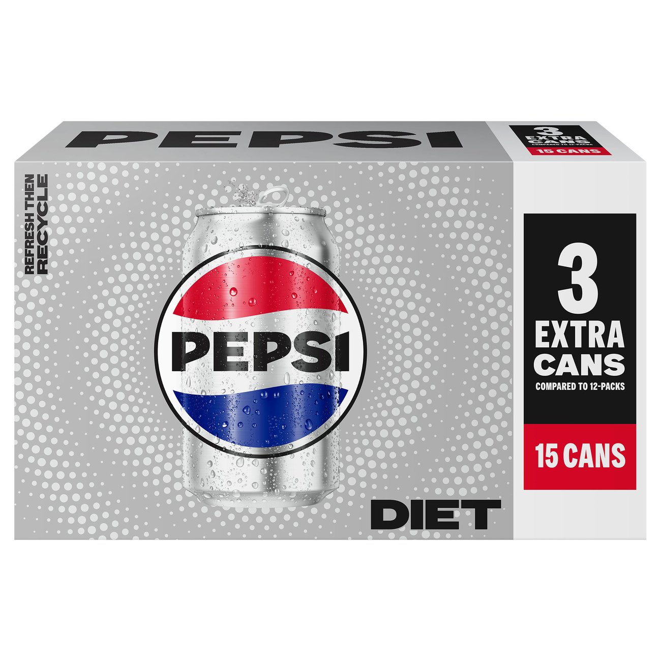 Pepsi Diet Cola 15 pk Cans - Shop Soda at H-E-B