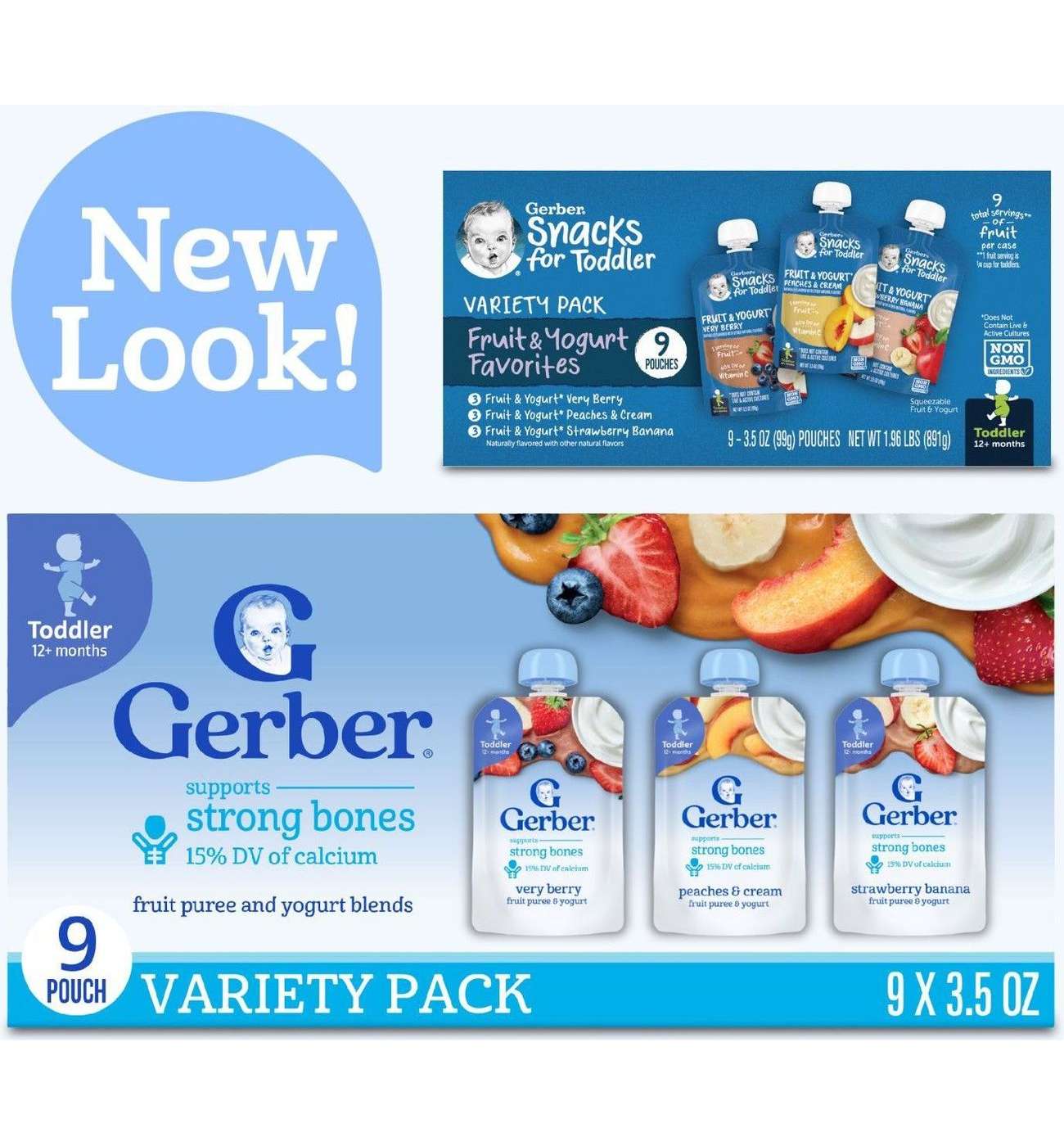 Gerber Snacks for Toddler Pouches Variety Pack - Fruit & Yogurt ...
