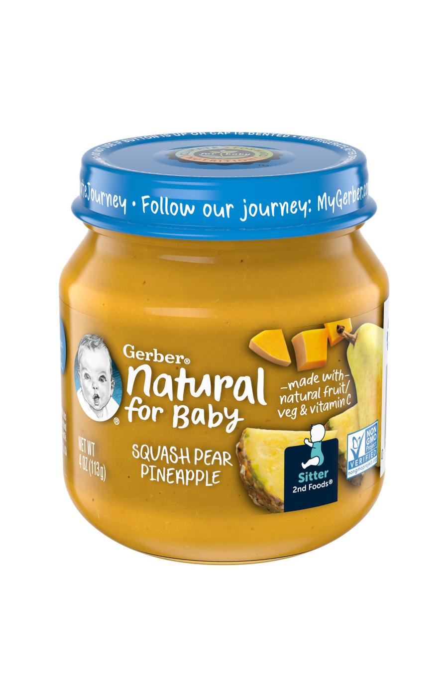 Gerber Natural for Baby 2nd Foods - Squash Pear & Pineapple - Shop Baby ...