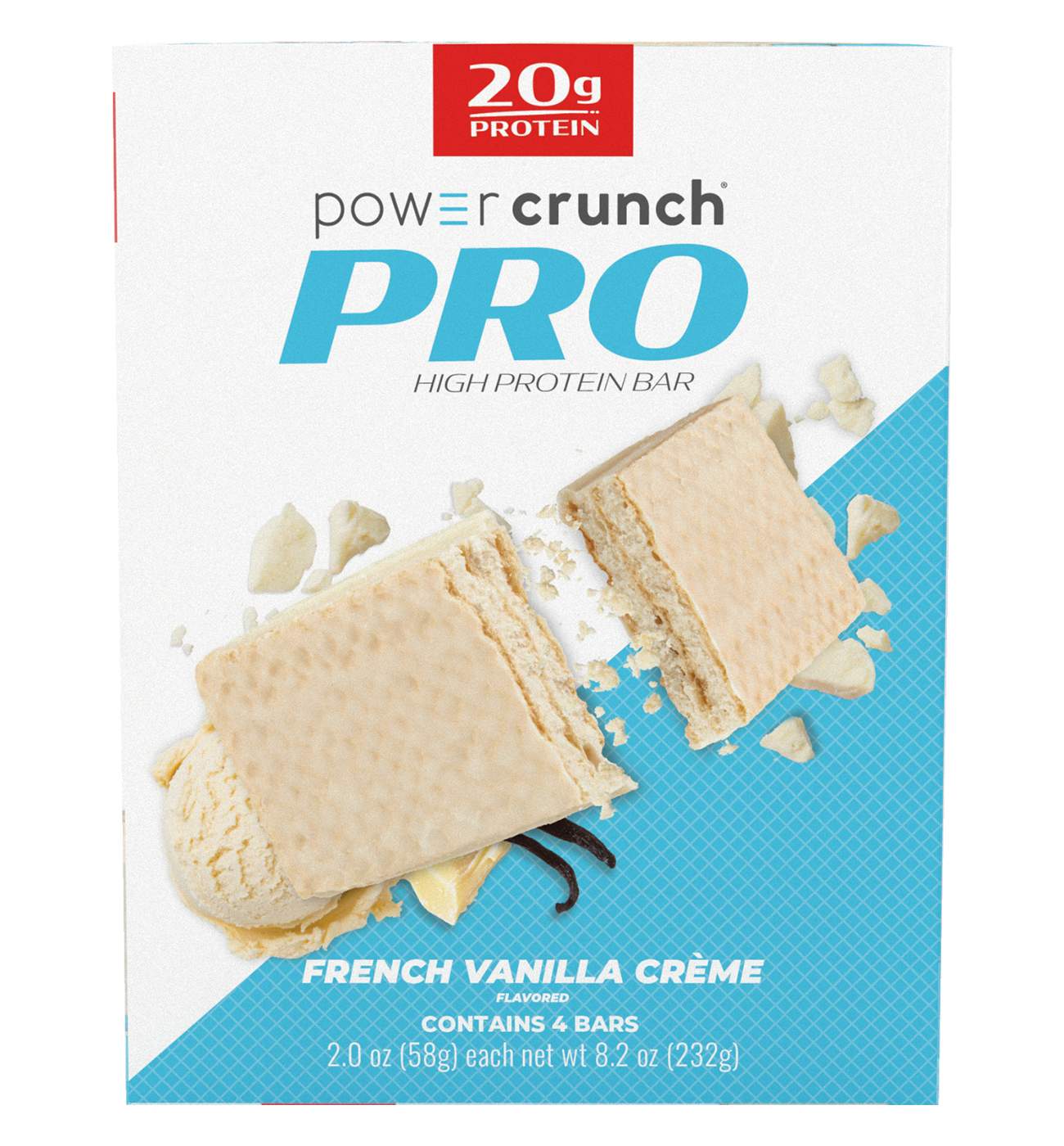 Power Crunch Pro 20g Protein Bars - French Vanilla Crème - Shop Granola ...