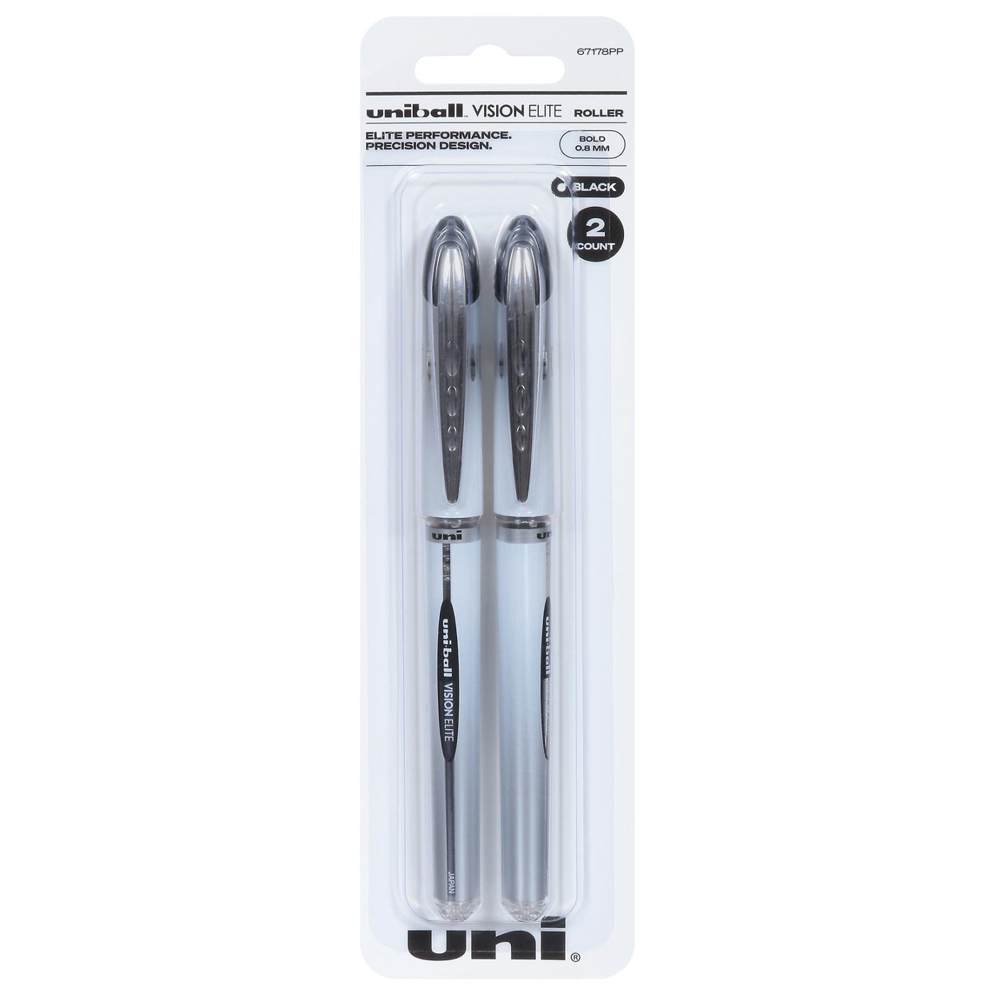 uniball Vision Elite Bold Rollerball Pens - Black Ink - Shop Pens at H-E-B